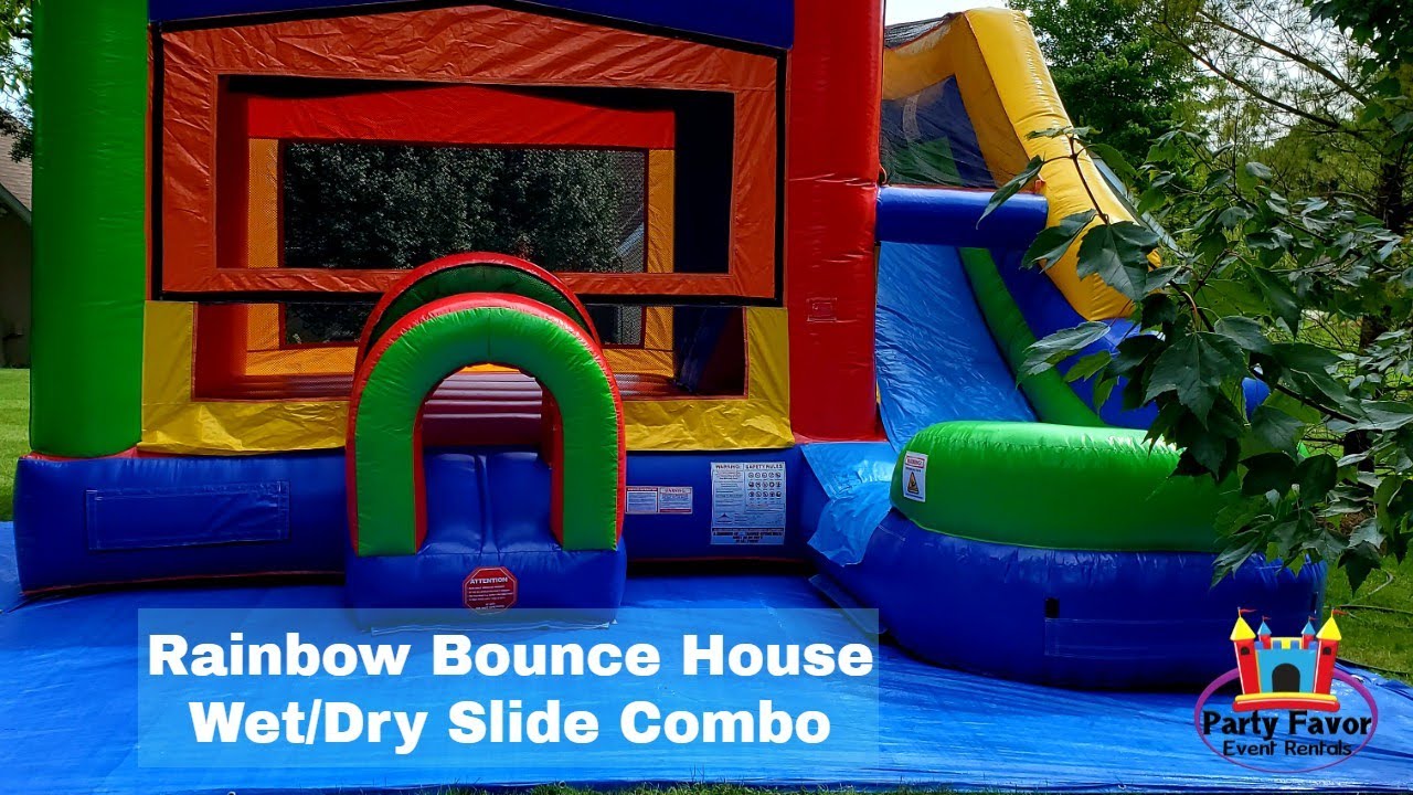 The Rainbow Bounce House Slide Combo - YouTube