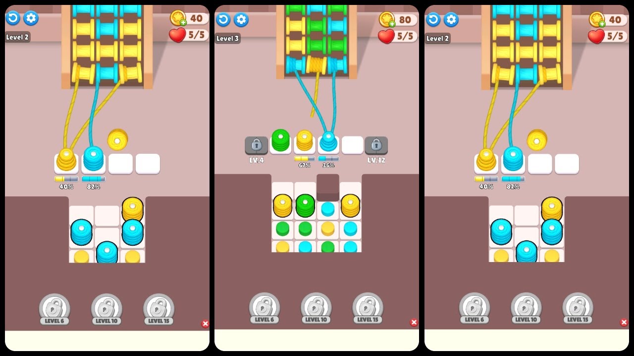 Knit Sort: Thread Puzzle Game Android Gameplay - YouTube