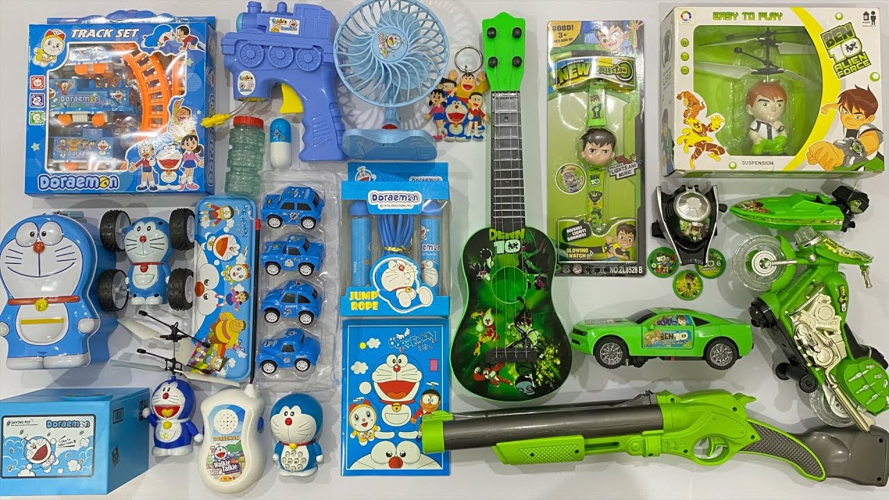 My Latest Cheapest Doraemon & Ben 10 toys Collection, Bubble Gun ...