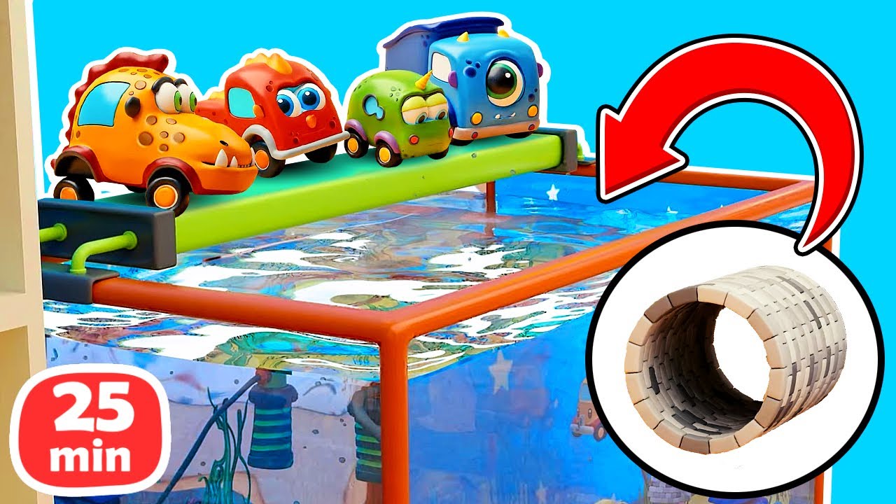 Mocas the little monster cars assemble an underwater castle in the ...