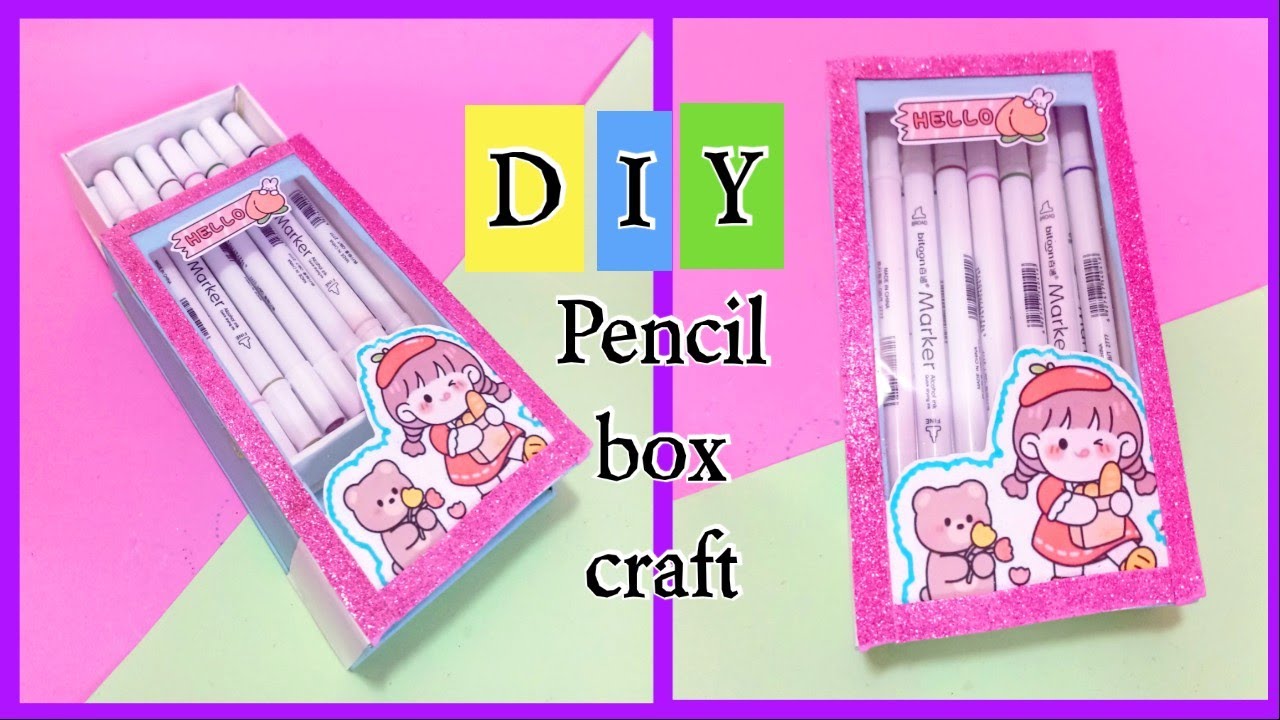 How to make pencil box with waste cardboard/ DIY compass box/best out ...