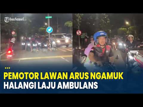 Viral Pemotor Lawan Arus Ngamuk dan Halangi Laju Ambulans di Bandung