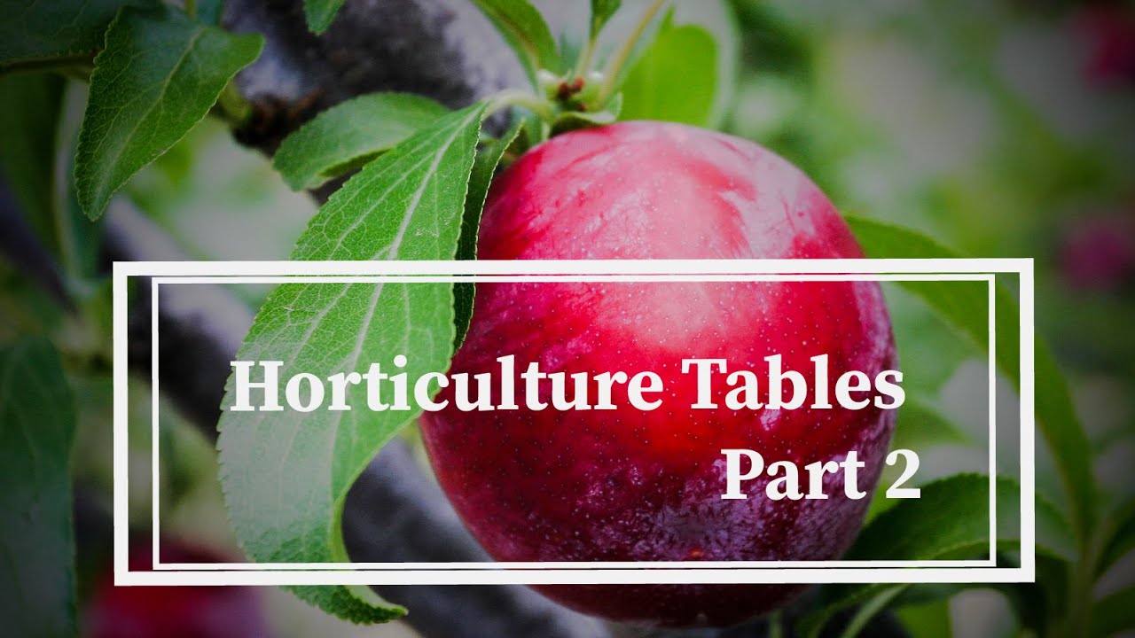 Horticulture Tables Part-2 - YouTube
