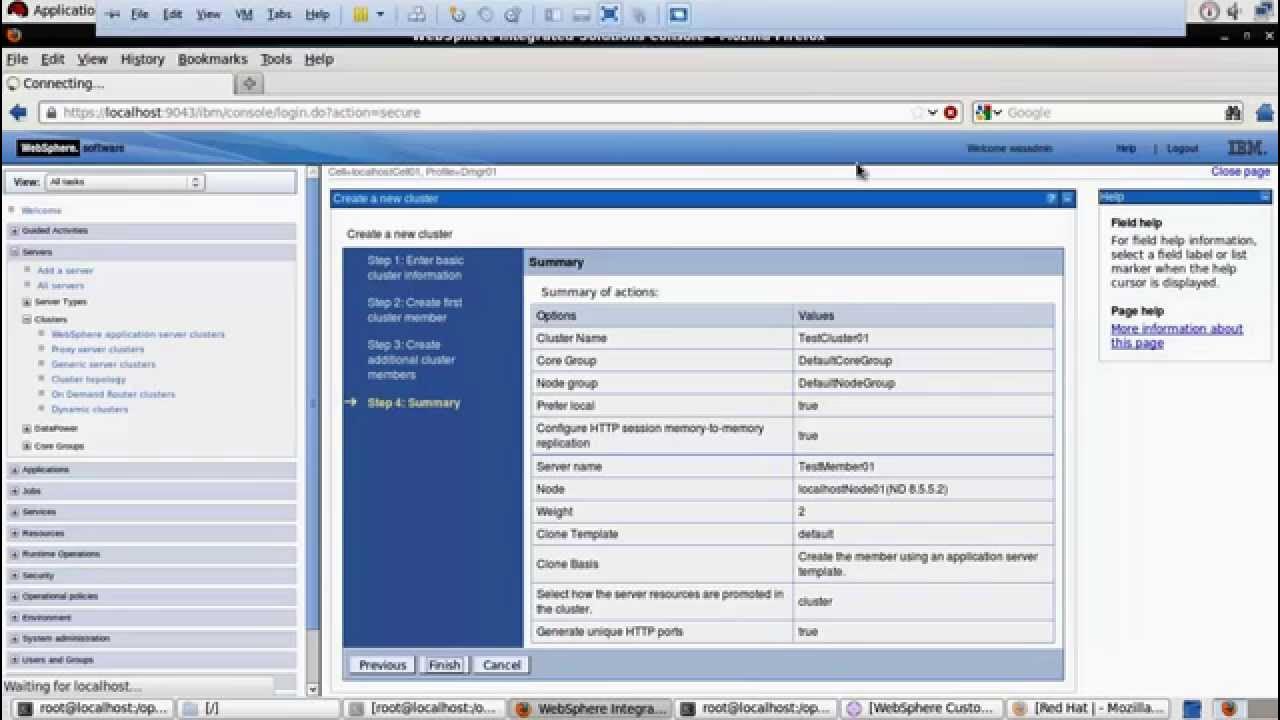 cluster creation in WebSphere application server v 8.5 using cell ...