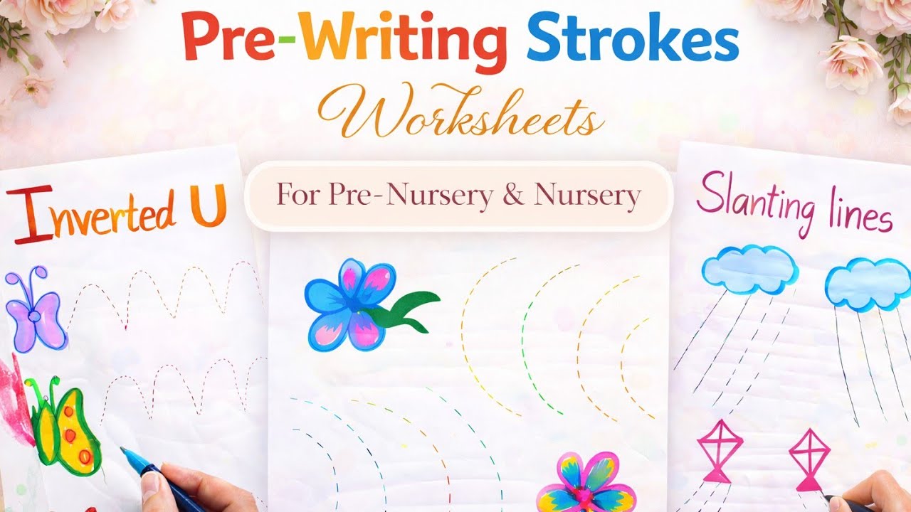 Pre-Writing Strokes Worksheet | Basic Strokes for Preschool Kids ...