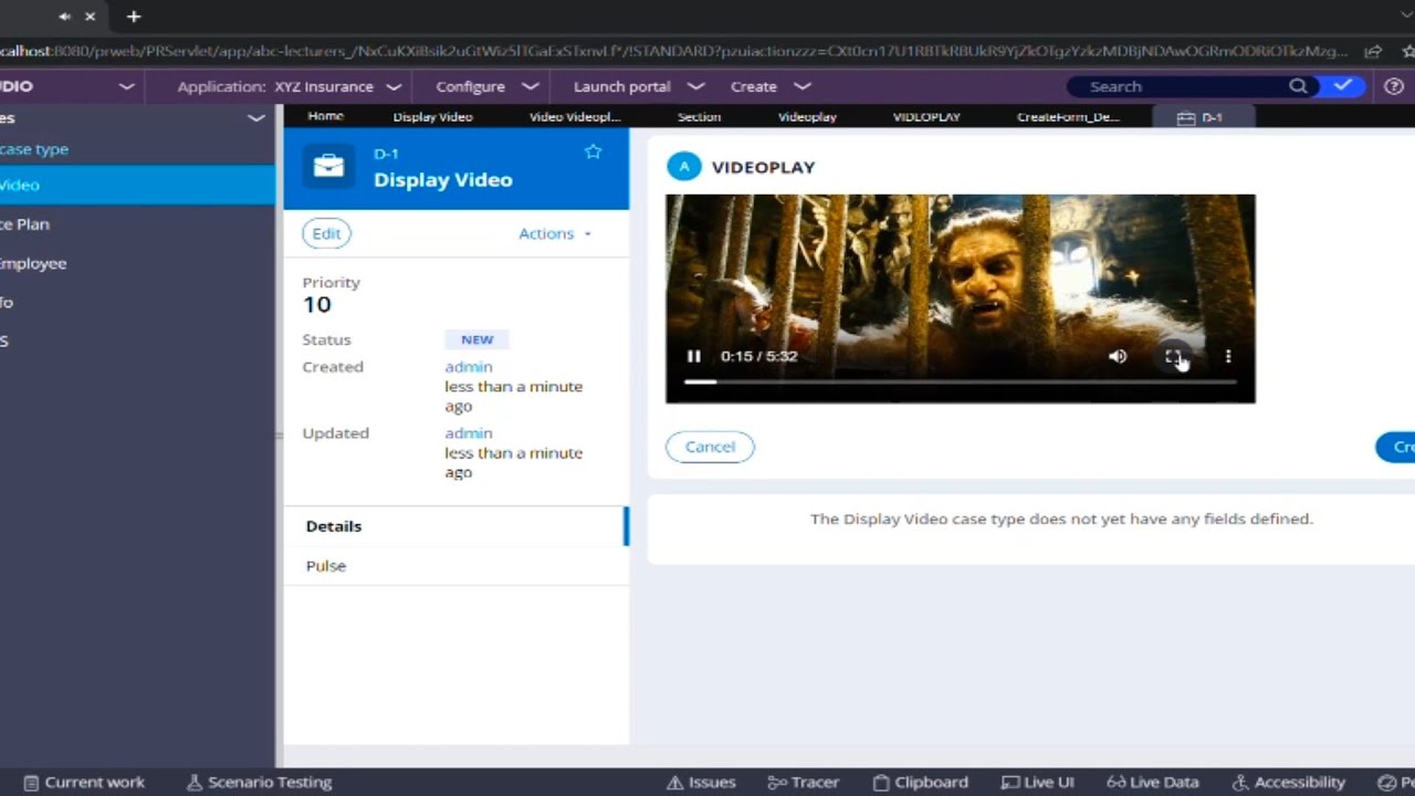 Video playing in USER INTERFACE (UI) by using PEGA #pega #pegaprpc # ...