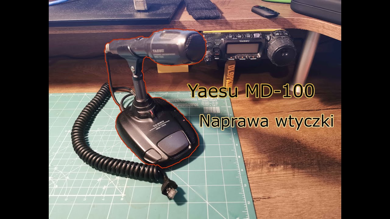 Mikrofon stołowy Yaesu - MD - 100. Naprawa uszkodzonej wtyczki - YouTube