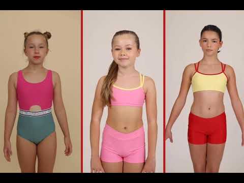 Girls' training crop top and gymnastics leotard 