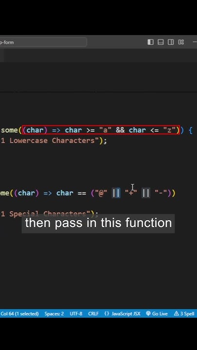 Password Lowercase Validation Using Javascript Reactjs Javascript Formvalidation Youtube