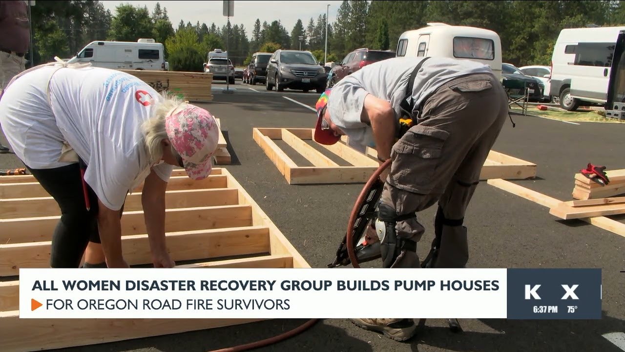 All women disaster recovery group builds pump houses - YouTube