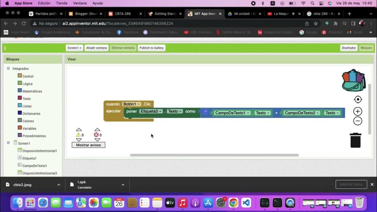 Suma de dos números app inventor - YouTube
