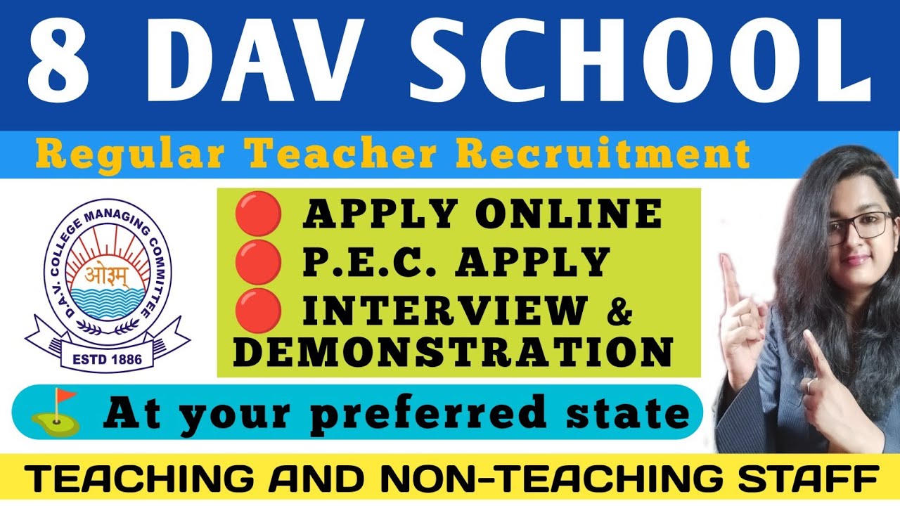 8 DAV SCHOOL TEACHER VACANCY 2024/DAV SCHOOL TEACHER VACANCY/DAV ...