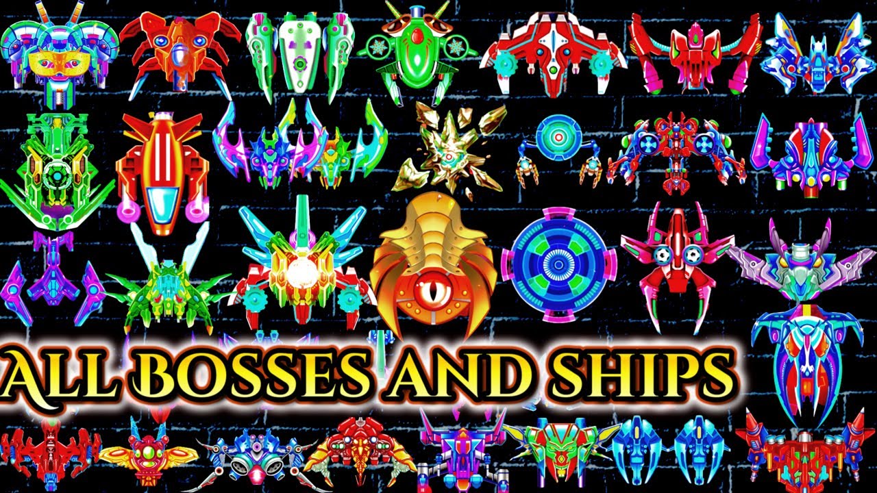 Galaxy Attack Alien Shooter All Bosses 1 To 45 and All Ships Unlocked ...