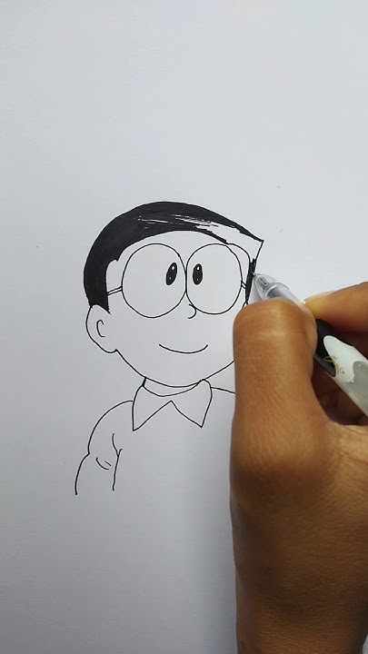 how to draw nobita from doraemon#shorts #drawing #draw #easydrawing # ...