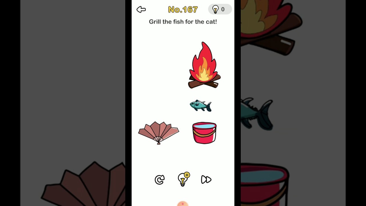 BRAIN OUT LEVEL 167 - GRILL THE FISH FOR THE CAT - YouTube