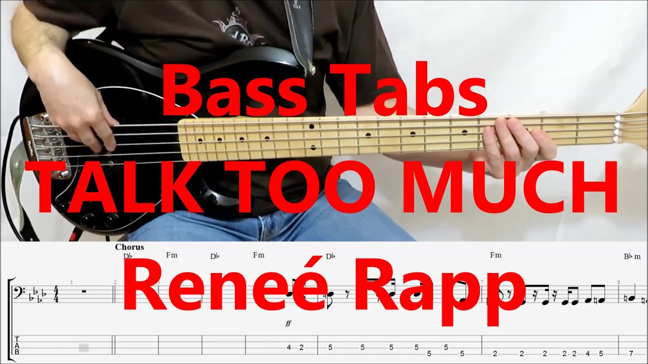 Reneé Rapp - Talk Too Much (BASS COVER TABS) - YouTube