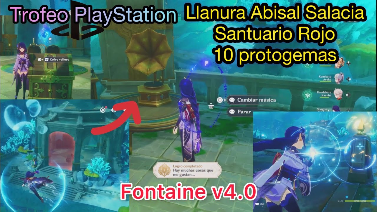 Genshin Impact Llanura Abisal Salacia Puzzle Santuario rojo + Logro Secreto Fontaine v4.0 - YouTube
