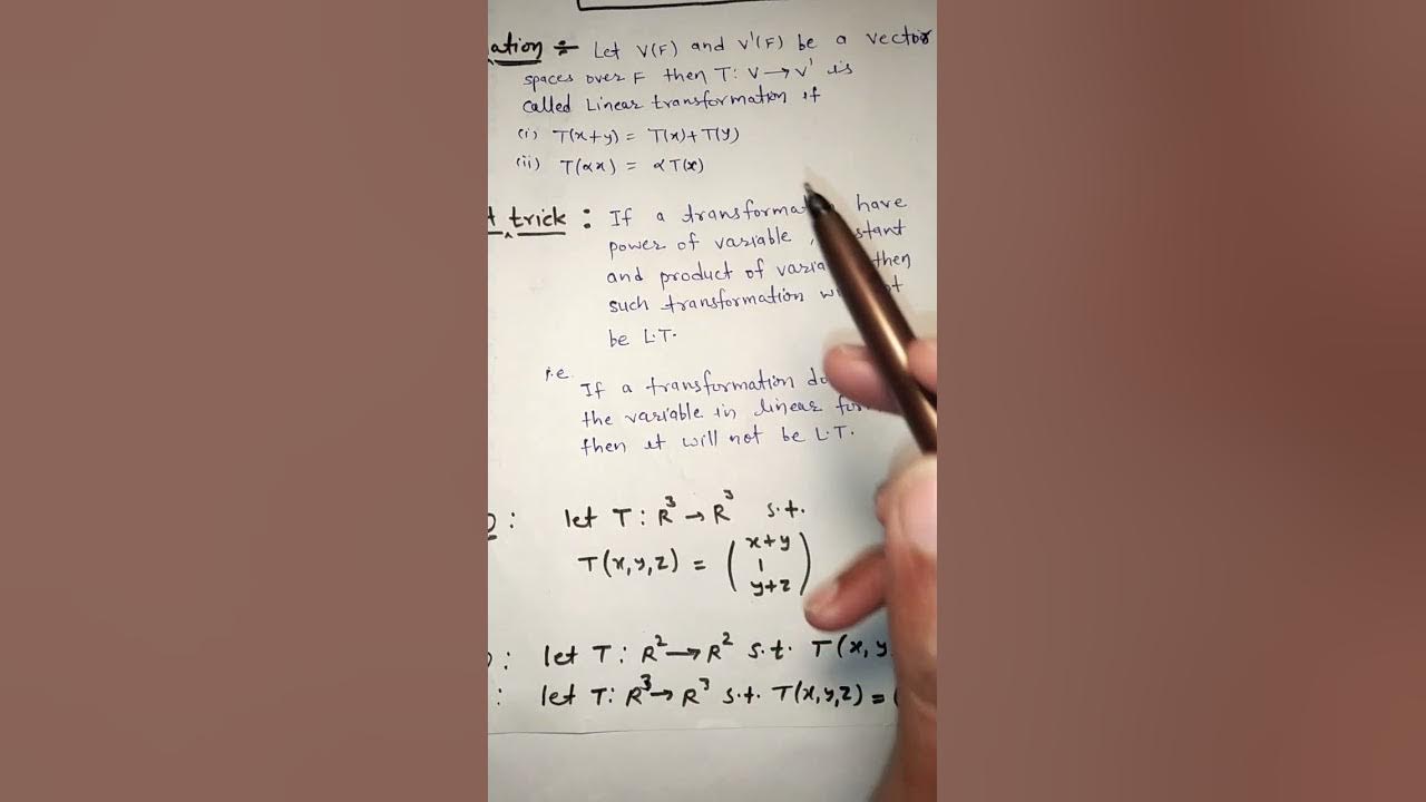 Short Trick for Csir Net, Gate and IITJam //Linear Transformations By Nikki Yadav (Net Jrf ...