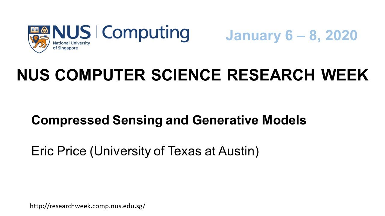 Compressed Sensing and Generative Models by Eric Price - YouTube