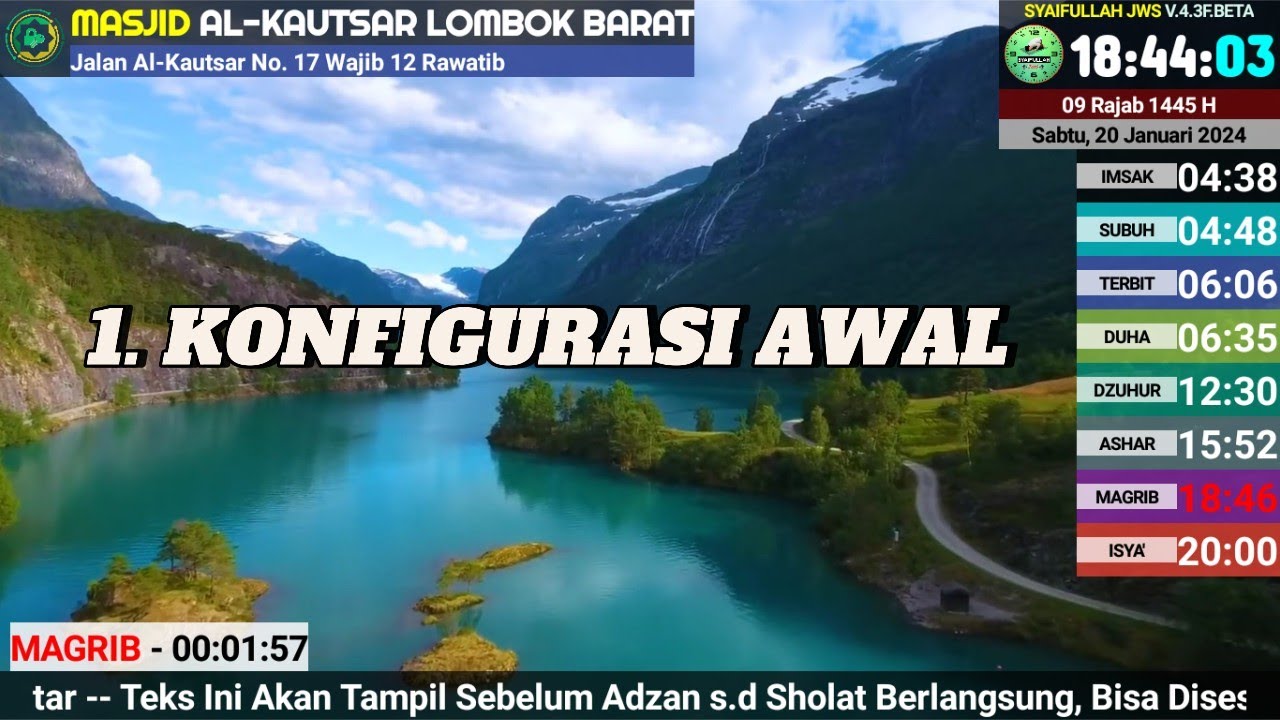 KONFIGURASI AWAL - JADWAL WAKTU SHOLAT TV UNTUK MASJID/MUSHOLLAH ...