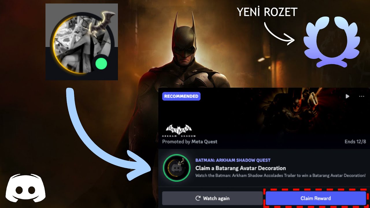 DİSCORD • EFSANE BATMAN TEMALI BEDAVA AVATAR DEKORASYONU Nasıl Alınır ...