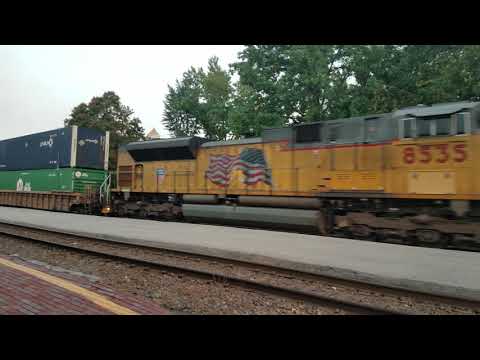UP 6052 leads the ZDUNP at Kirkwood, MO - YouTube