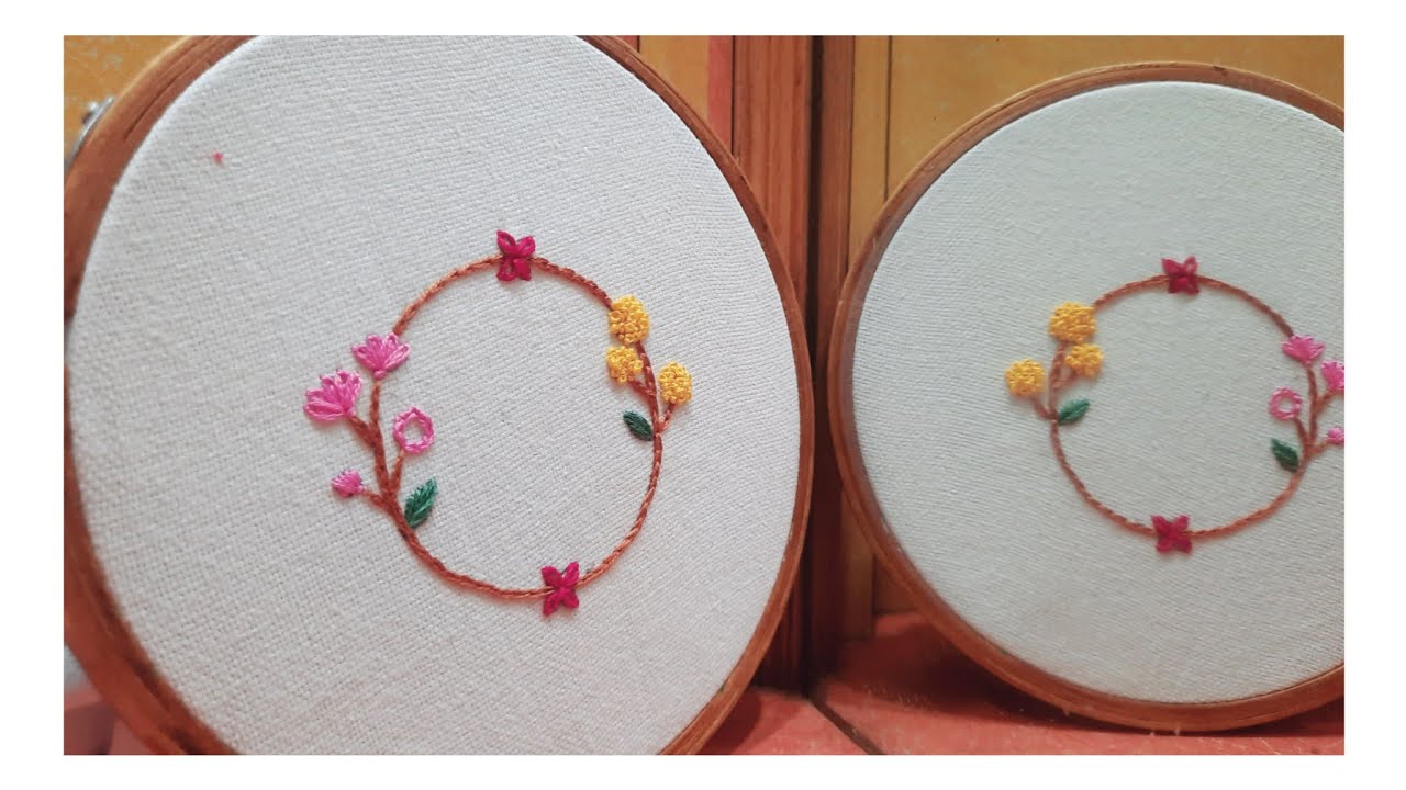 👌amazing circle hand embroidery design || Easy and beautiful embroidery ...