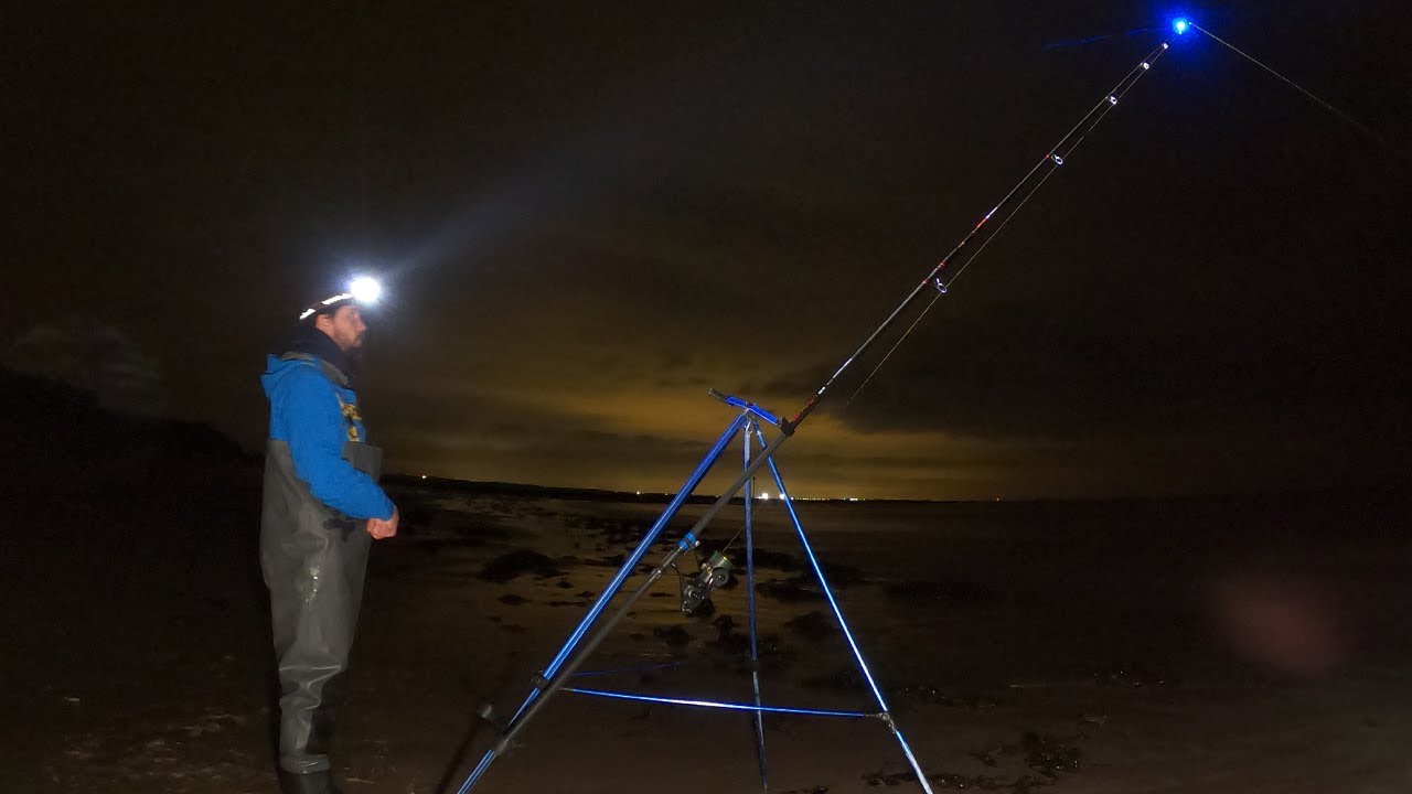 Beach Fishing for Cod at Night With Big Tides | Sea Fishing UK - YouTube
