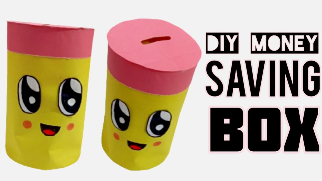 How to make money saving box at home. Home made paper box for saving ...