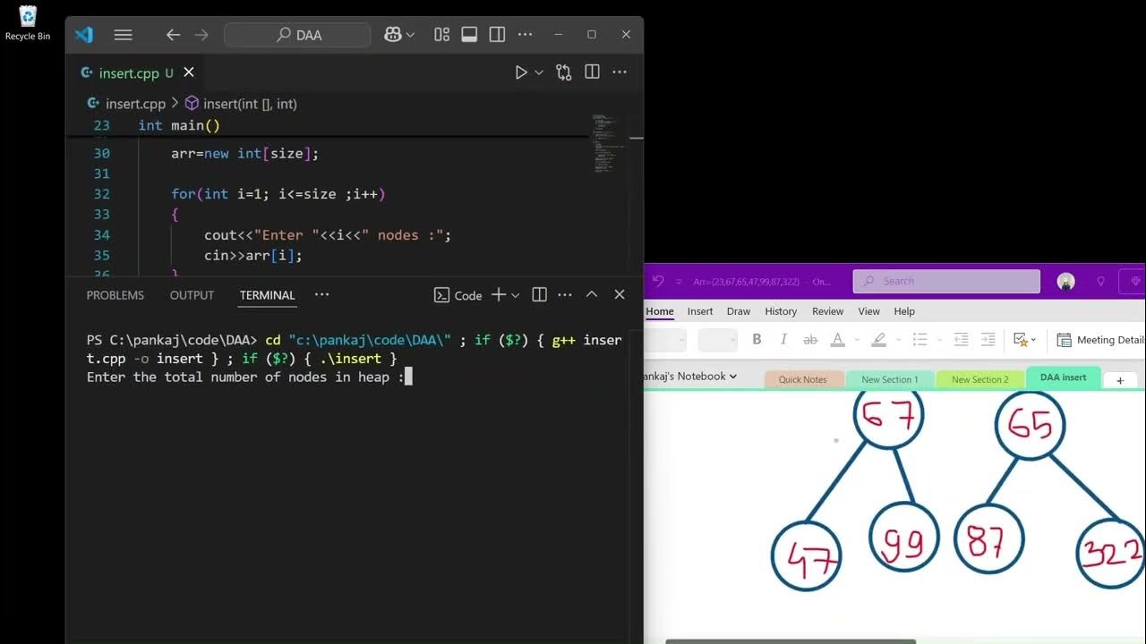 code for INSERT algorithm - YouTube