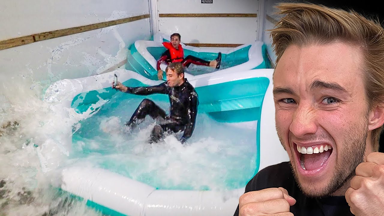 We put TWO POOLS into a MOVING TRUCK!! *Hilarious* - YouTube
