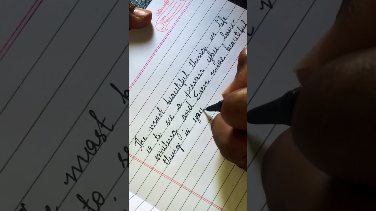 Left handed #cursive butter smooth ️ #calligraphy #pen #cursivewriting ...