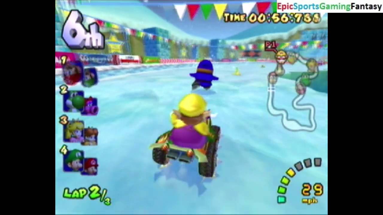 Mario Kart Double Dash Star Cup Sherbet Land Course Race Gameplay ...