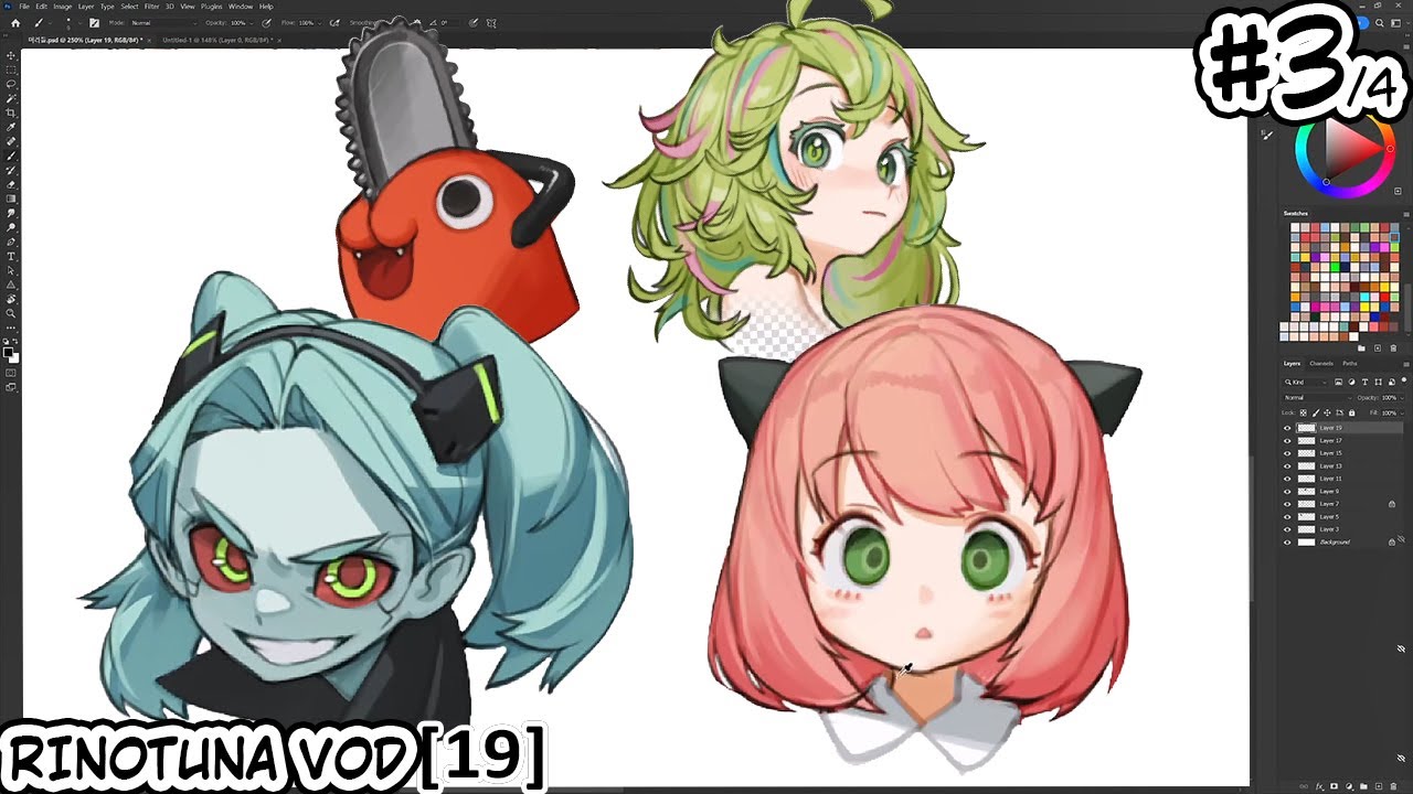 Rinotuna - Real Time Drawing Process - VOD [19] part 3/4 - YouTube