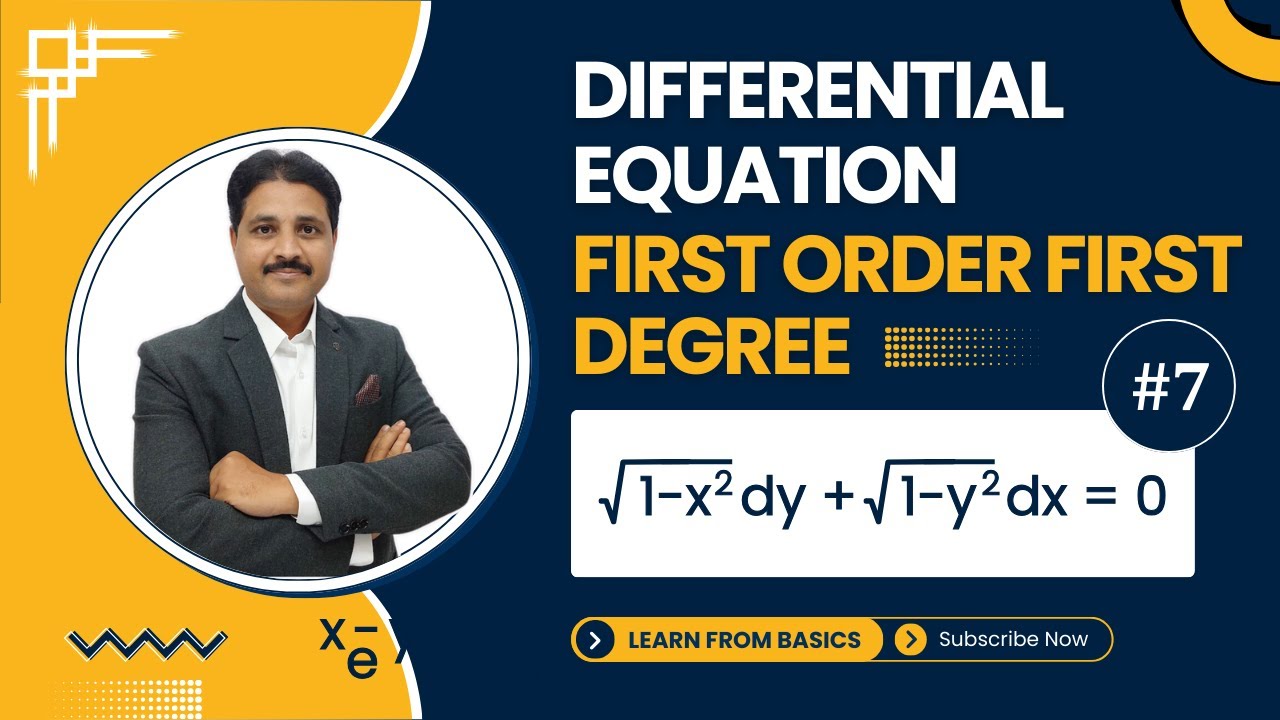 DIFFERENTIAL EQUATION OF FIRST ORDER AND FIRST DEGREE SOLVED PROBLEM 7 ...