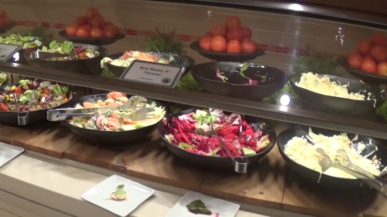 Lunch buffet at Lido Marketplace on the Carnival Vista. - YouTube