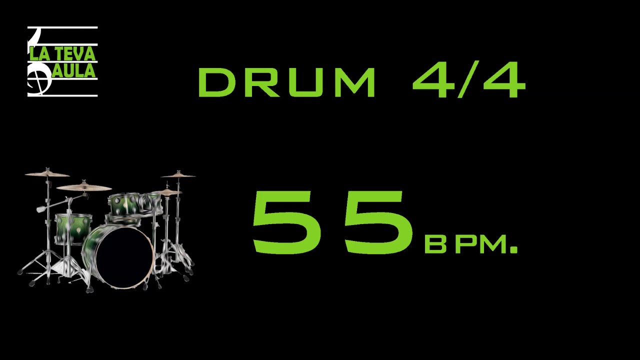 55 BPM - 4/4 DRUM TRACK - ROCK - YouTube