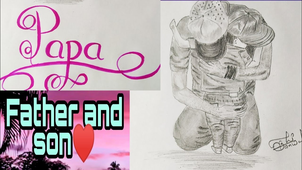 How to Draw| Father's day special | Heart touching lines for father ...
