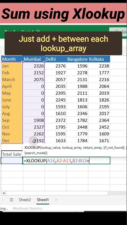 Sum using Xlookup in Excel #excel - YouTube