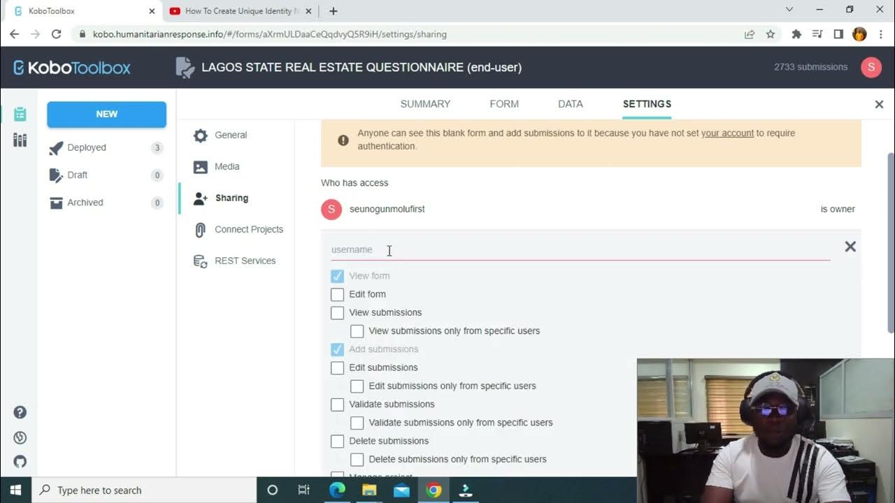 Sharing Your Project and Managing Permissions in Kobotoolbox - YouTube