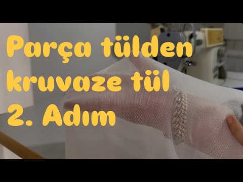 Parça tülden kruvaze mutfak perdesi|DIY Sheer Curtain from Fabric Scrap–Finishing & Hanging Tutorial