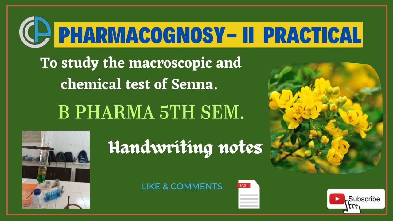 To study the microscopic and chemical test of Senna. #csvtu ...