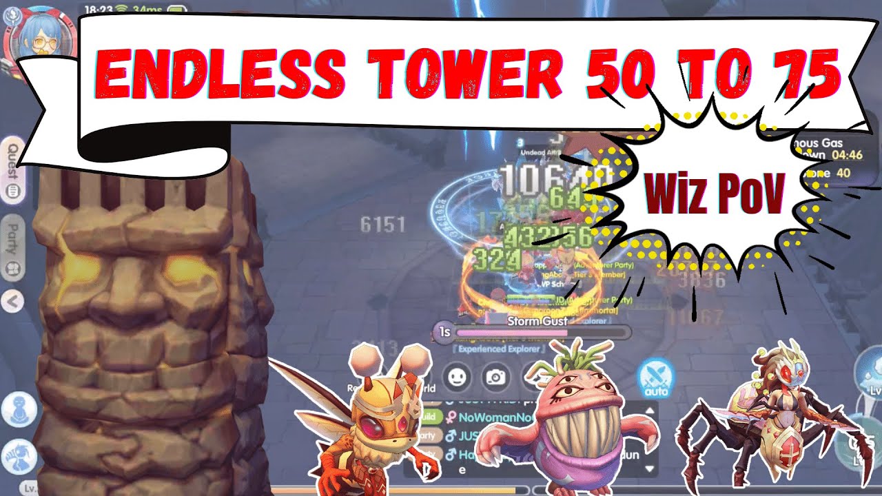 ROX: Endless Tower floor 50 to 75 [Wiz PoV] - YouTube