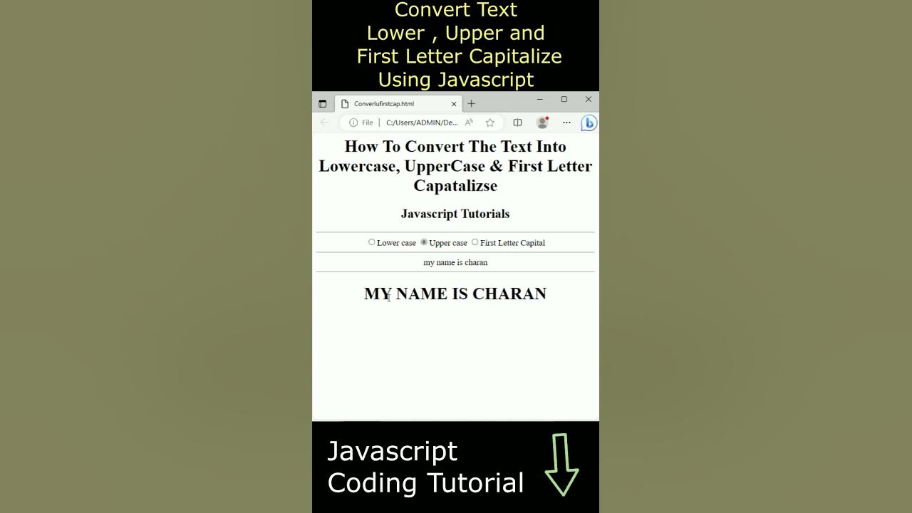 Convert Text Lower Uppercase First Letter Capitalize javascript convert-text-lower-uppercase-first-letter-capitalize-javascript