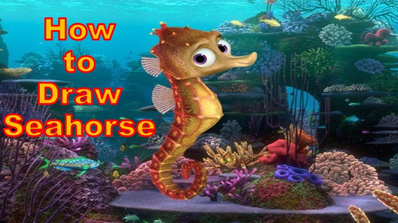 How to Draw Sheldon (Seahorse) from Finding Nemo | FINDING NEMO SERIES ...