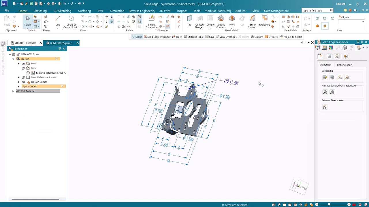 Solid Edge Inspector Tutorial: Ballooning and Characteristic Identification - YouTube