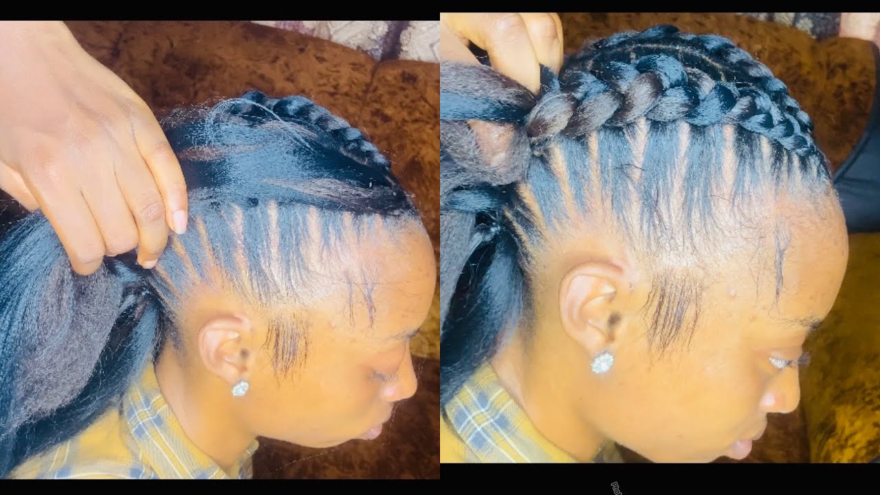 Easy CROCHET BRAIDs hairstyle for beginners !! Two braid hairstyle ...