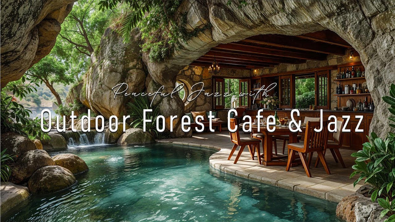 Outdoor Forest Cafe & Tranquil Jazz Melody | Peaceful Coffee Time with ...
