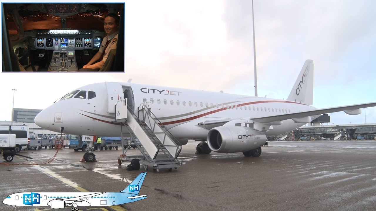 SUKHOI SSJ100 at SCHIPHOL AIRPORT - YouTube