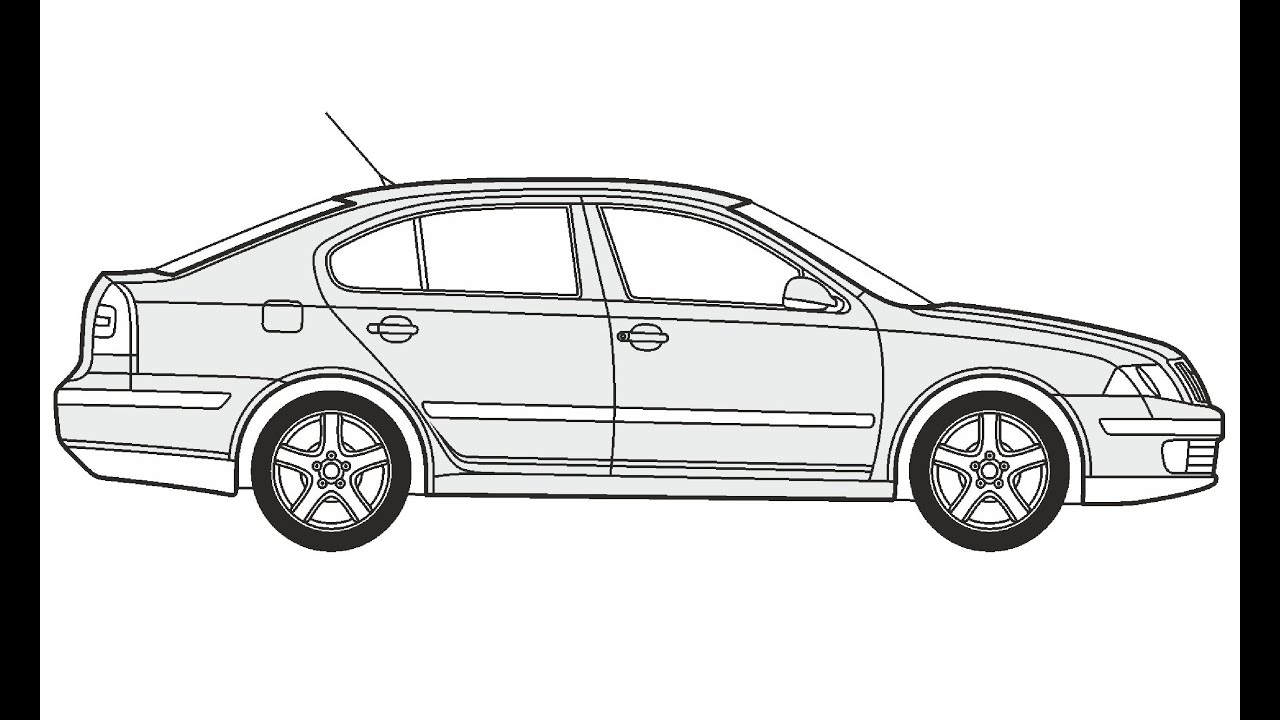 How to Draw a Skoda Octavia Limousine / Как нарисовать Skoda Octavia ...